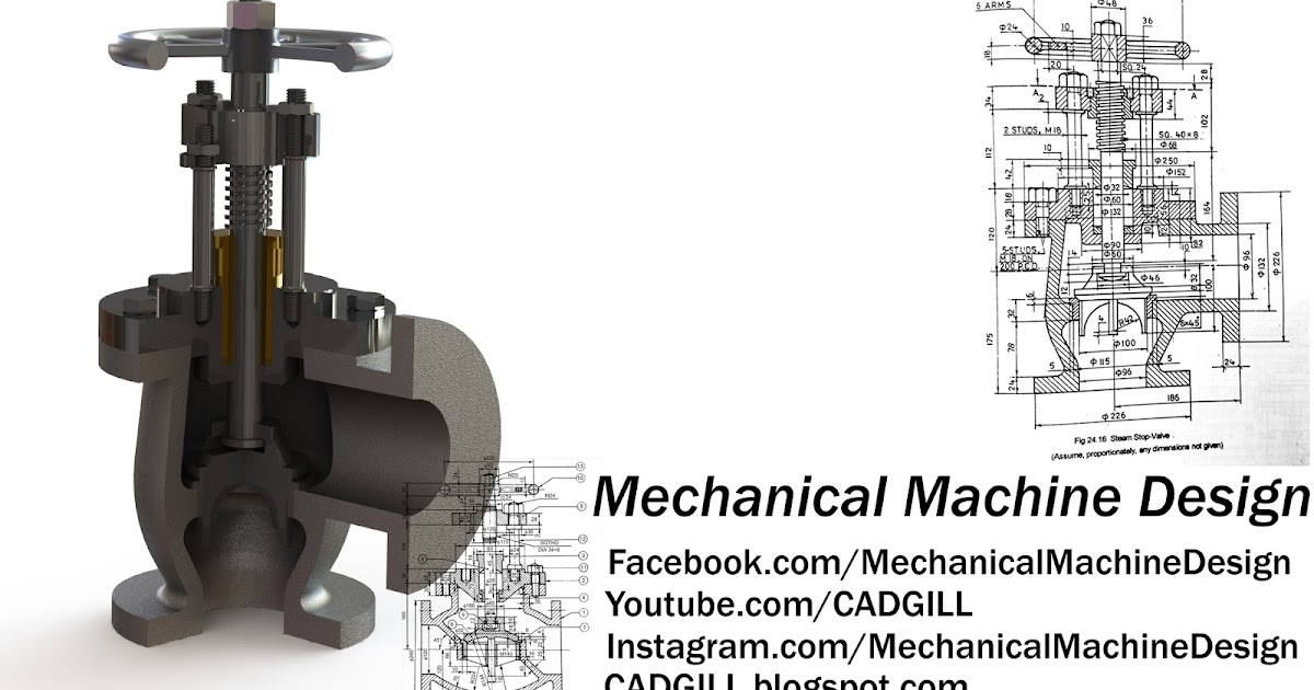 Mechanical Machine Design: Steam Stop Valve Drawing