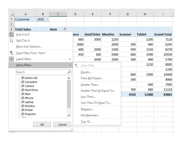 Windows and Office : Pivot Table - Filtering Windows and Office : Pivot Table - Filtering