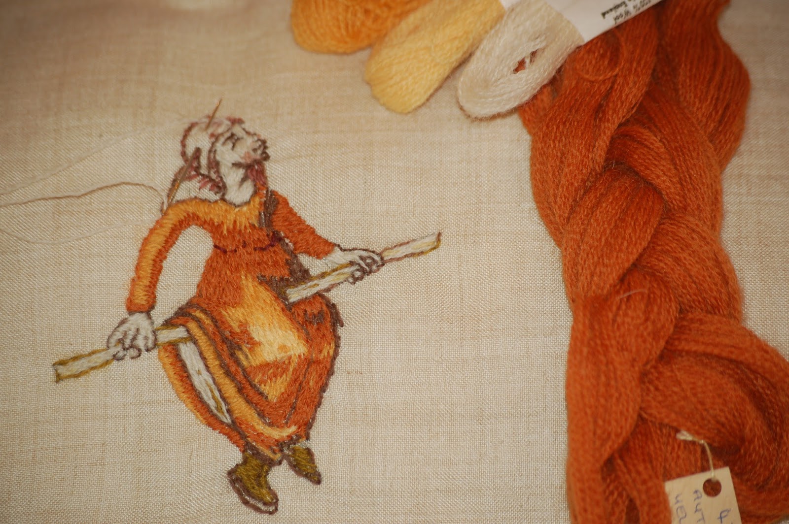 Cornish Needlework Basket: Little Witch - medieval crewel embroidery ...