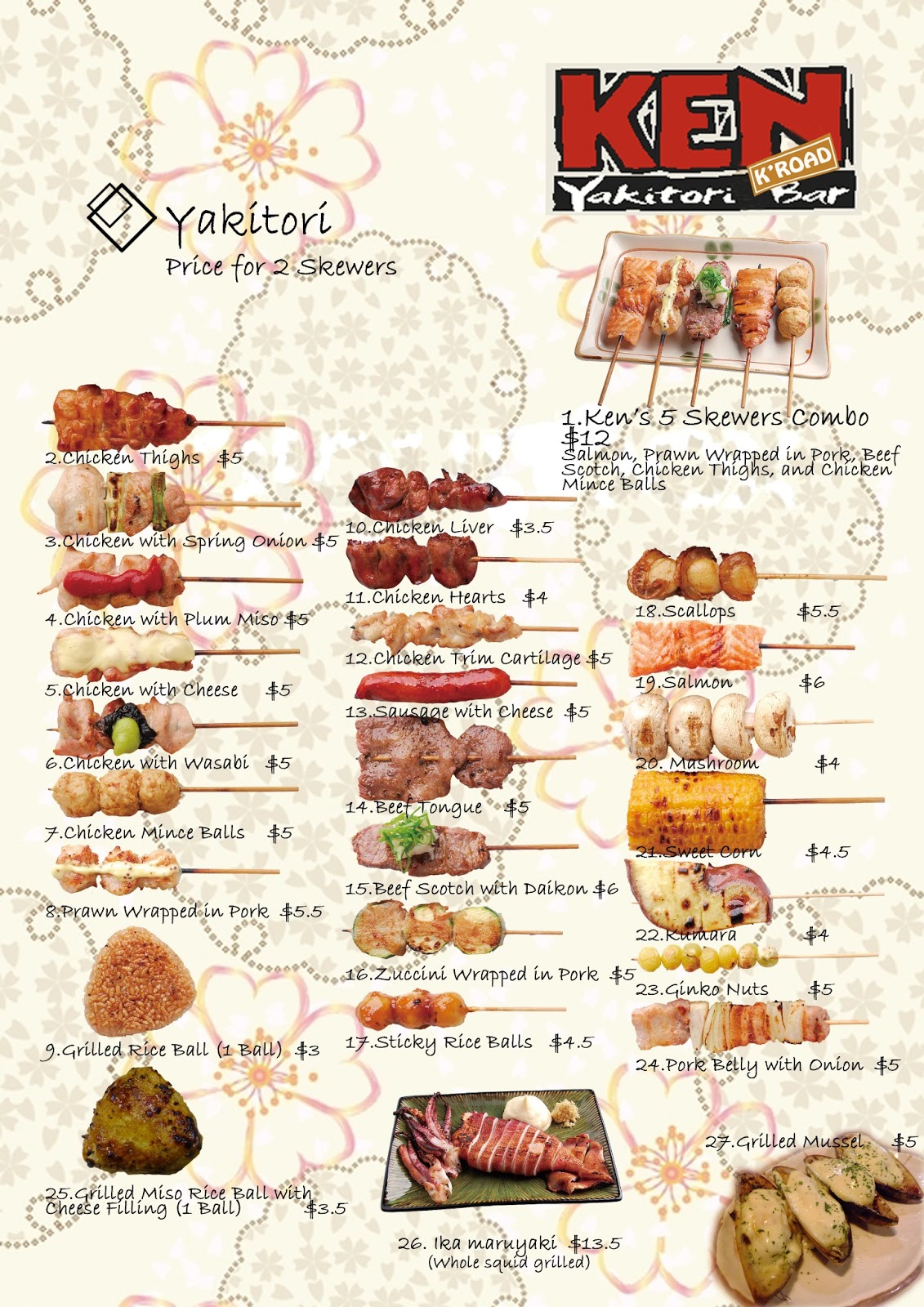 KEN Yakitori: KEN Yakitori Menu