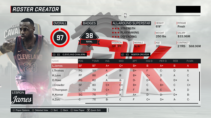 NBA 2K17 Lebron James CAVS - Shuajota: NBA 2K23 Mods, Rosters & Cyberfaces