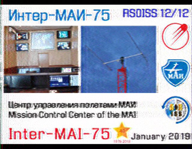 ARISS-SSTV images: INTER-MAI-75 Jan. image examples from ground stations