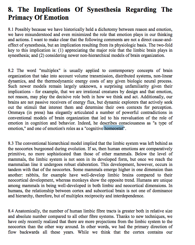 Synesthesia: Blokken schema; S in Science; Limbic system & Emotion