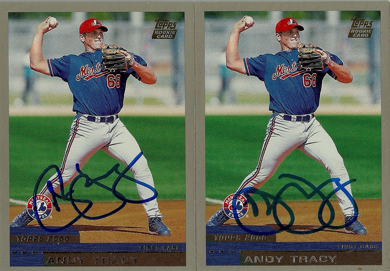 Hell's Valuable Collectibles: Andy Tracy: Two Autographed Rookie Cards