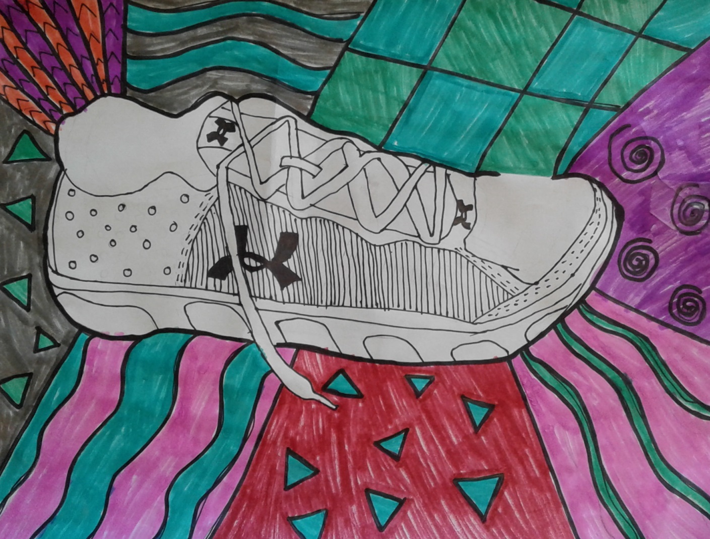 a faithful attempt: Observational Shoe Contour Drawing with Patterns