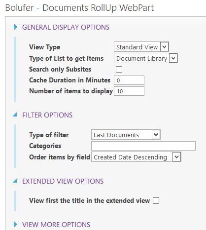 Documents RollUp WebPart