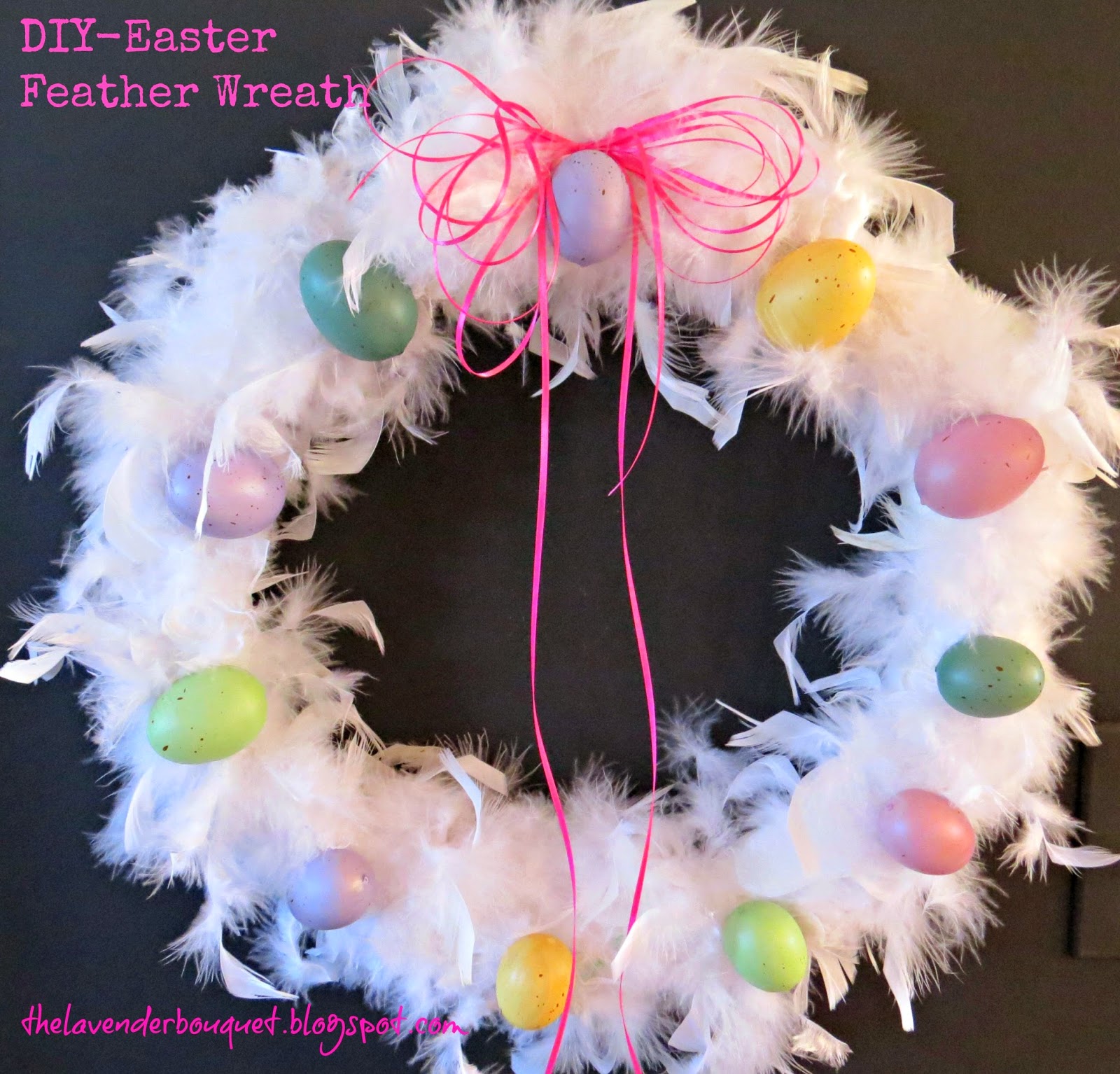 The Lavender Bouquet: DIY-- EASTER FEATHER WREATH & VIGNETTE