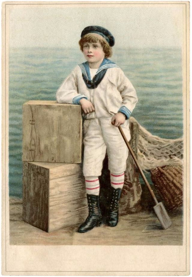 Lovely Colorized Vintage Pictures of Little Kids in Sailor Costumes ...