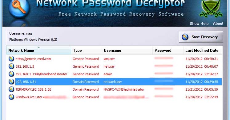 [Network Password Decryptor v6.0] Windows Network Password Recovery ...