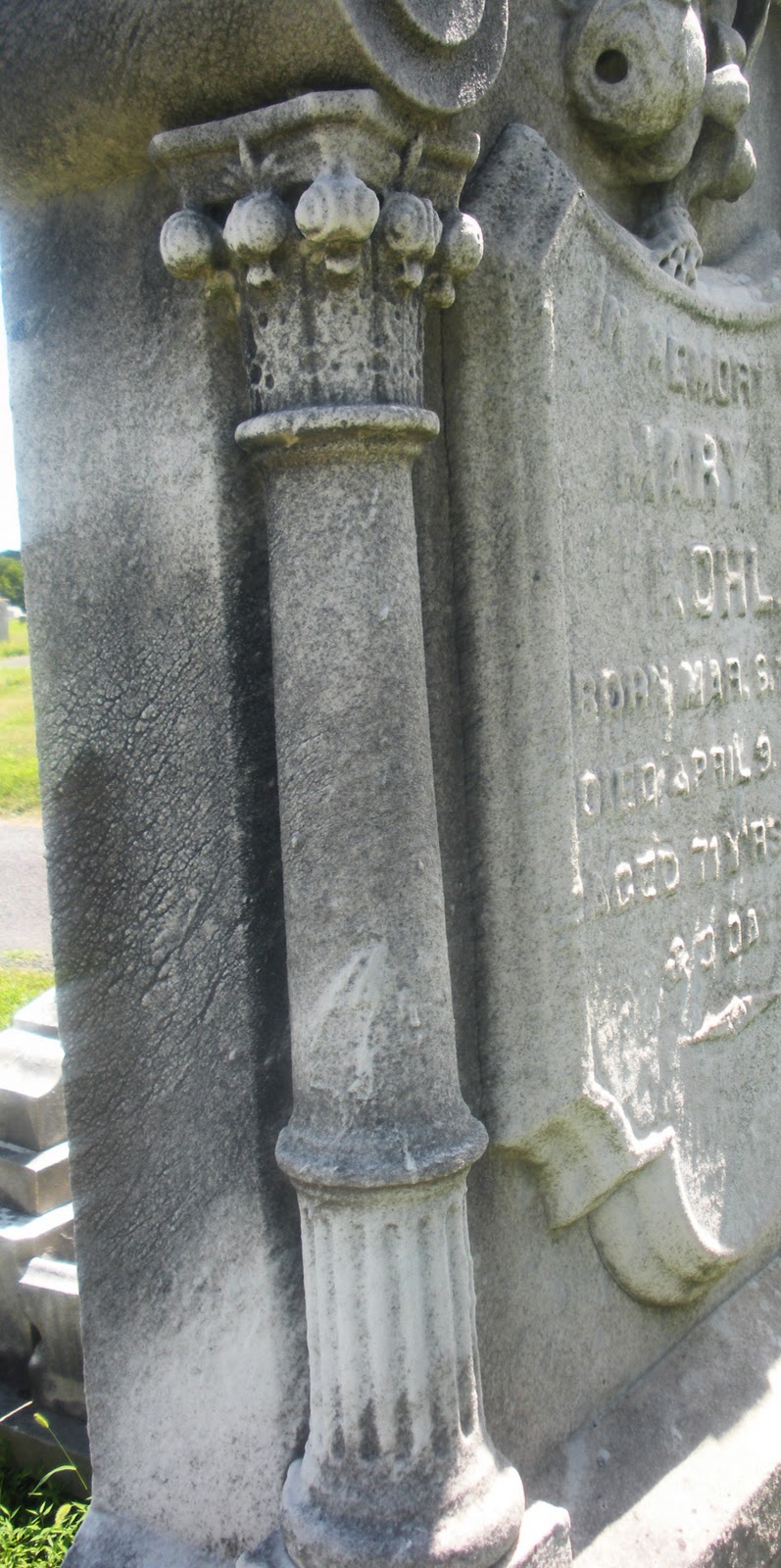 Engraved: : The Stately Column…Broken By Death