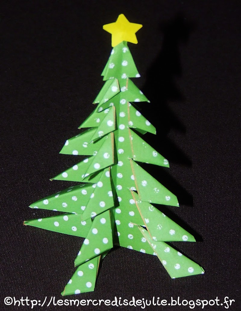 Les Mercredis de Julie: [Origami] Sapin de noël