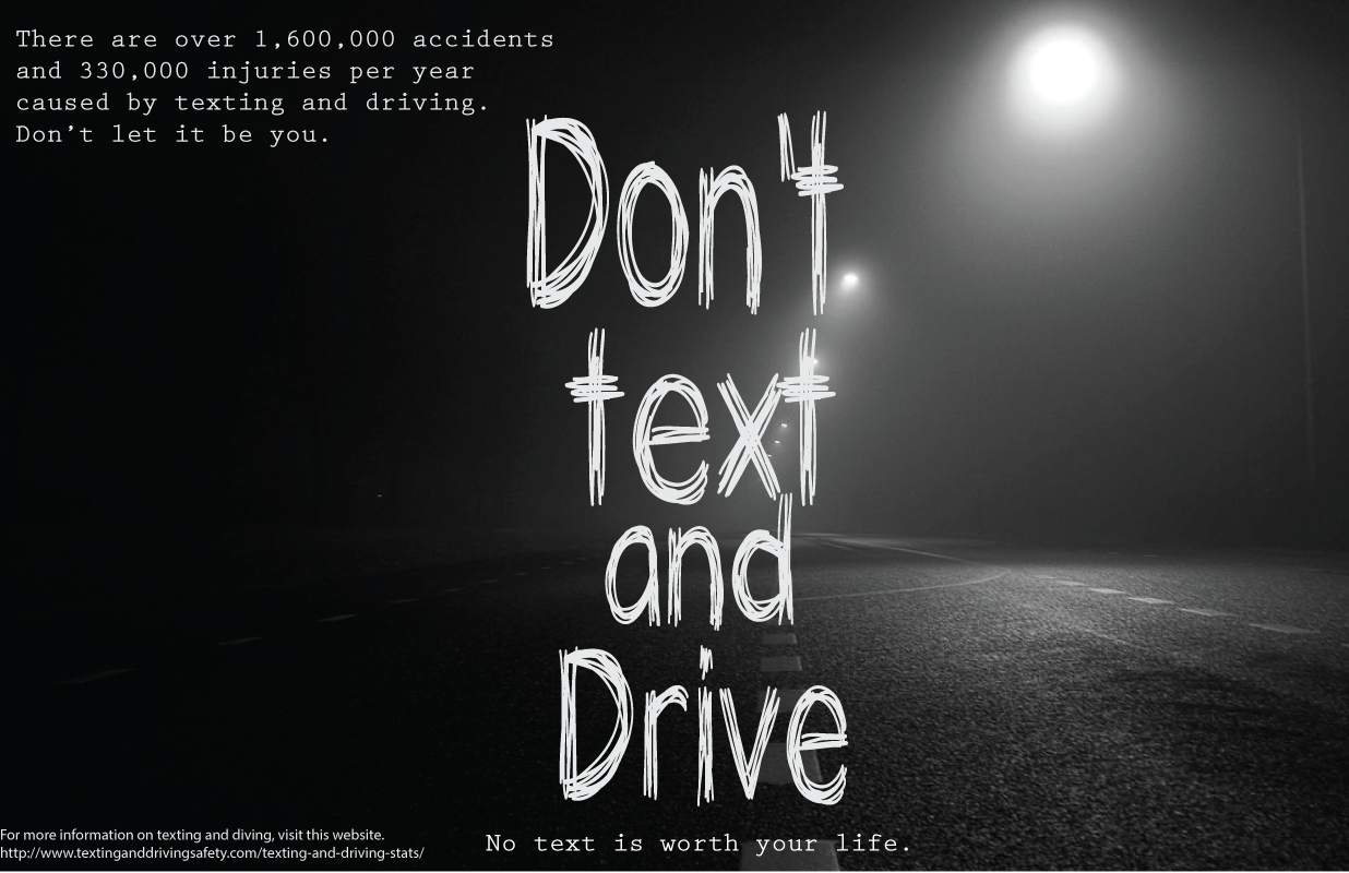 Graphics: Don't Text and Drive PSA Poster