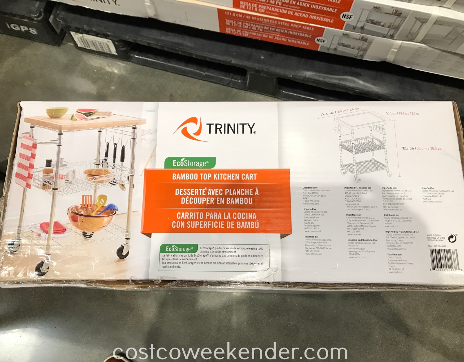 Trinity Bamboo Top Kitchen Cart | Costco Weekender