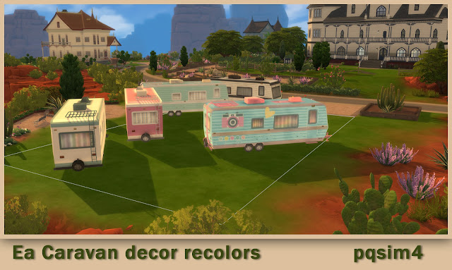 Ea Caravan decor recolor. Sims 4 Custom Content.