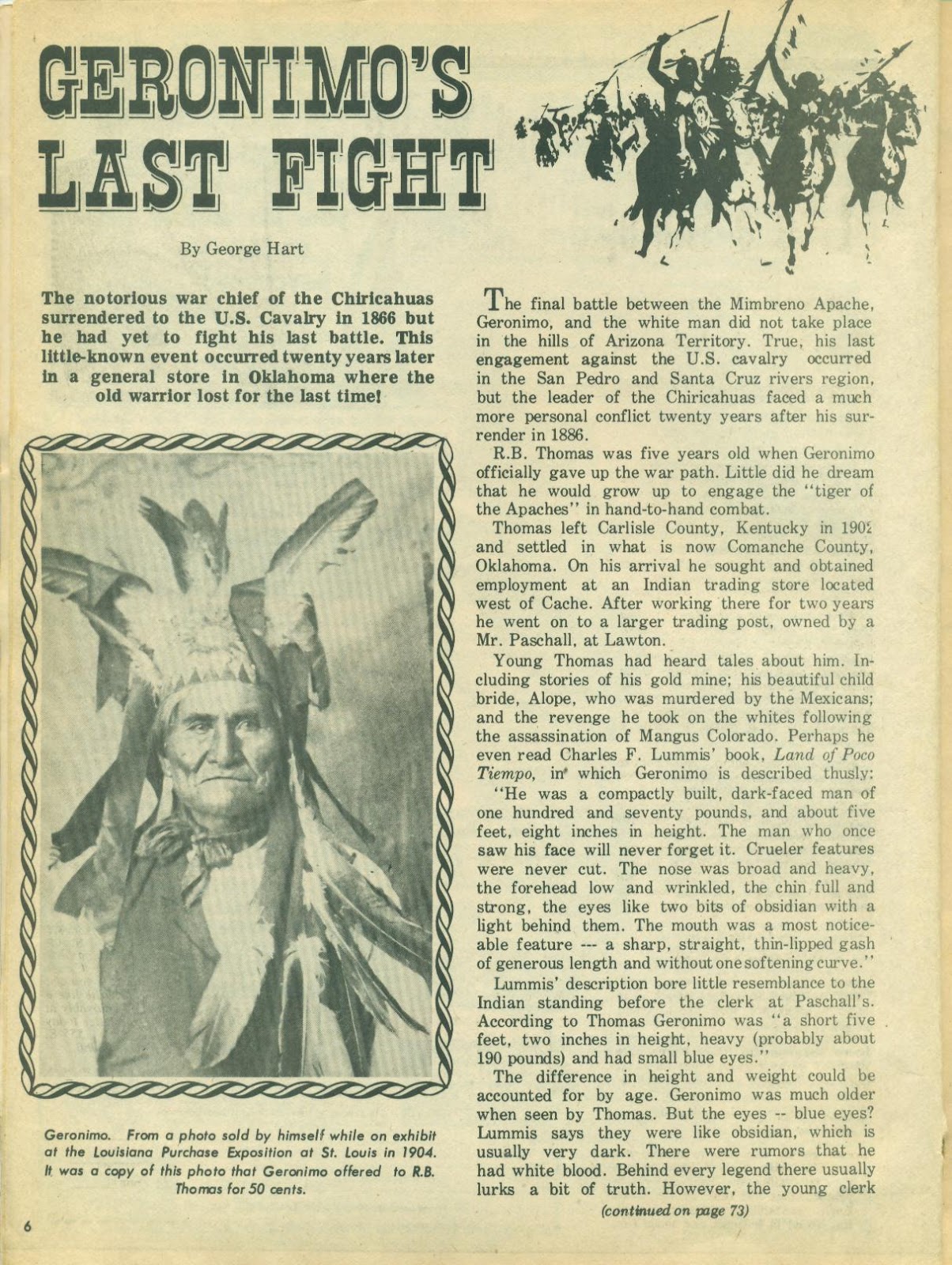 SADDLETRAMP SWAMI: REAL WEST: GERONIMO'S LAST FIGHT