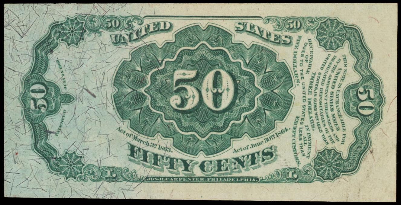 Fractional Currency Fifty Cents 1875 Fifth Issue|World Banknotes ...