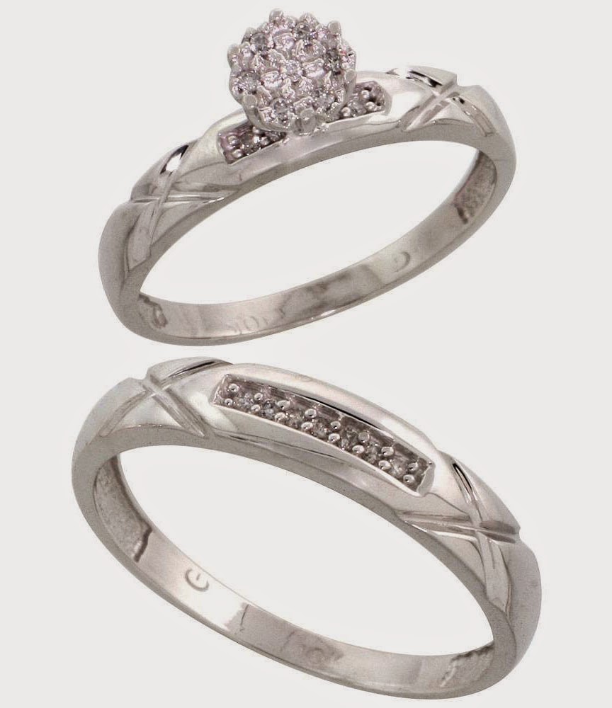 Affordable Silver Wedding Rings Sets with Luxury Stone Model