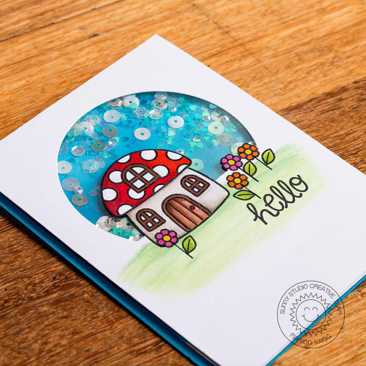 Sunny Studio: Backyard Bugs Hello Toadstool House with Marion