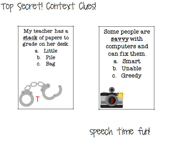 Top Secret! Context Clues Fun! ((and giveaway!!)) - Speech Time Fun ...