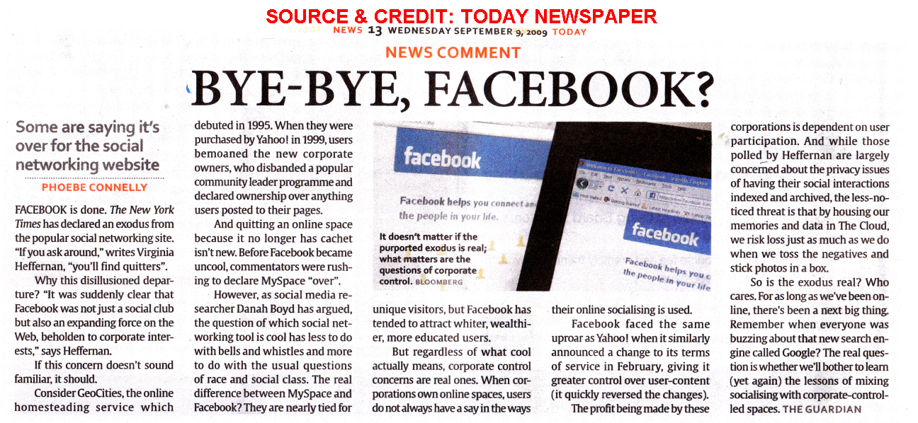 See The World Through Tina's Eyes: FACEBOOK.... BYEBYE!