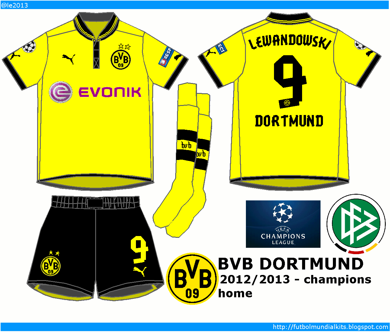 Fútbol Mundial Kits - Uruguay: BV 09 Borussia Dortmund - 2012/2013 ...