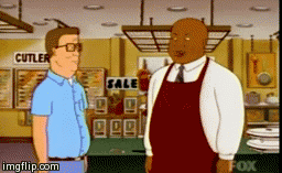 Basement Gym Boxing: George Foreman Shakes Hank Hill's Hand: GIF Spotlight
