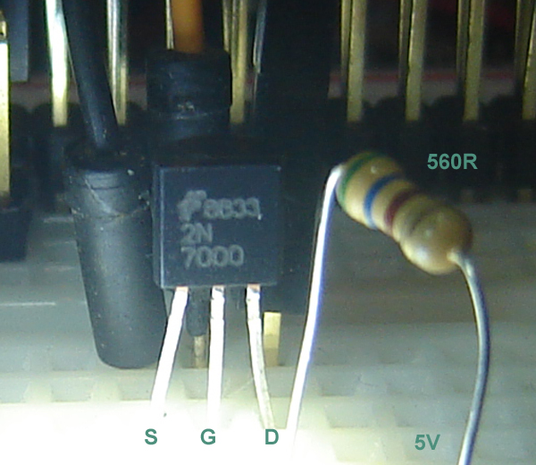 FongEye: 2N7000 to level shift SPI clock notes