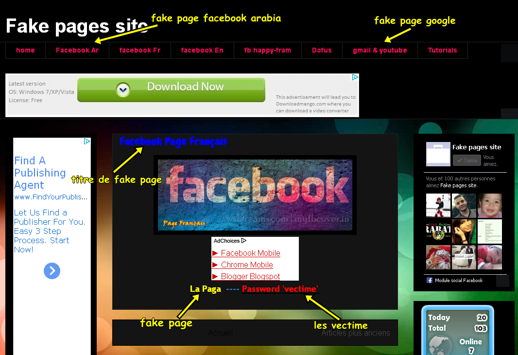 Fake pages site: tutorials
