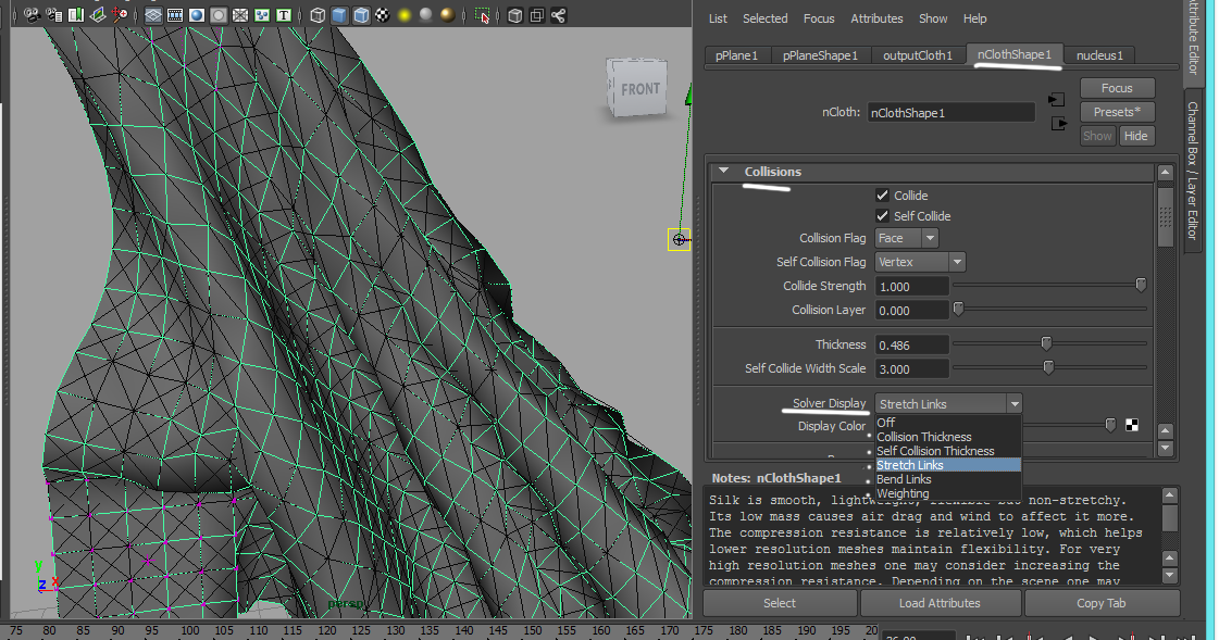 Maya nCloth 4: Dynamic Properties