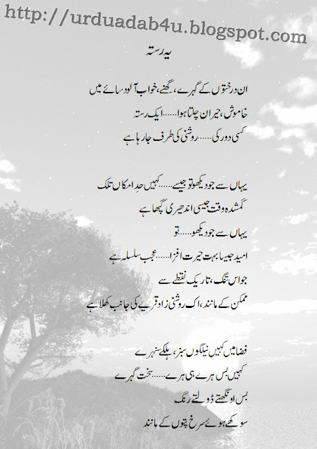 URDU ADAB: Ye Rasta; a Beautiful Urdu Poem by Samina Raja