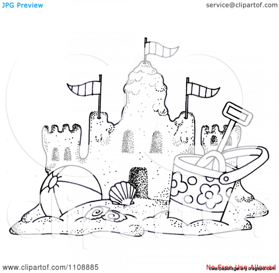 Sand Castle Clip Art Black And White | Wallpapers Gallery