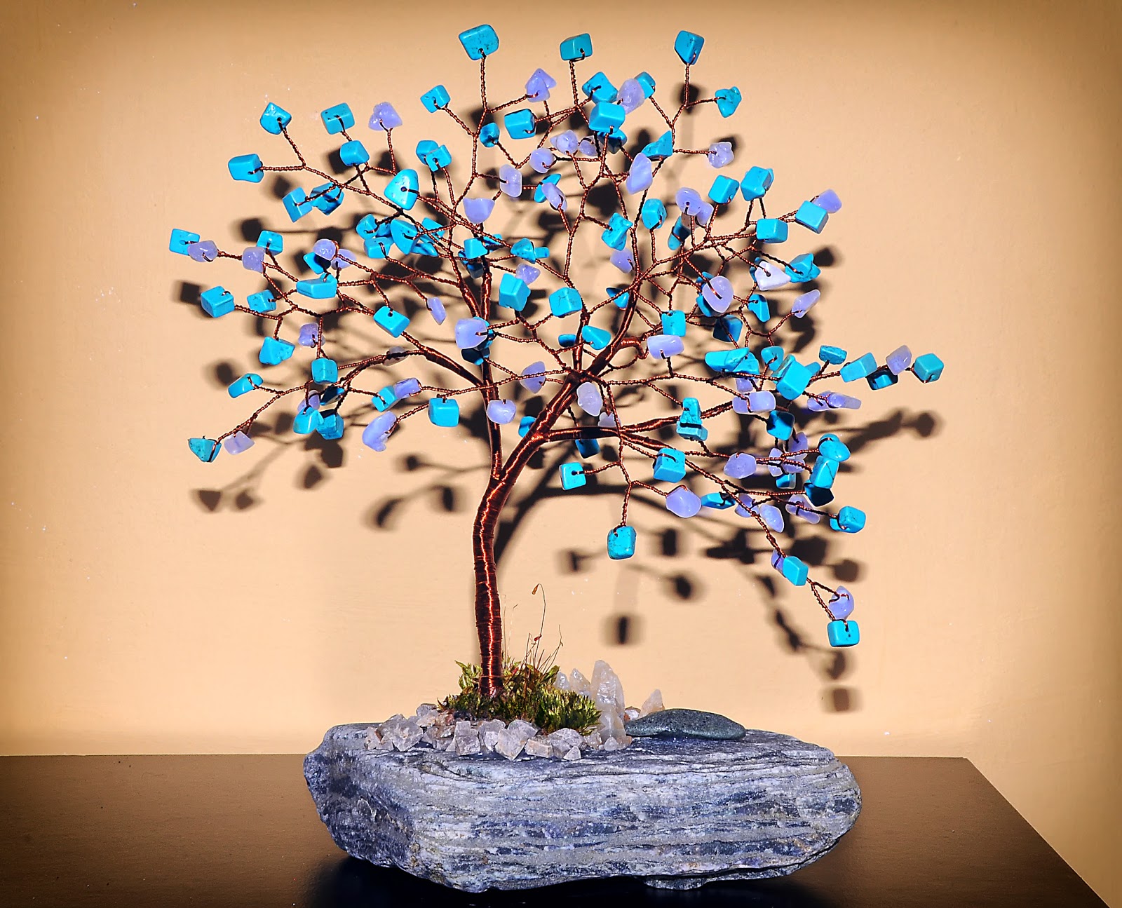 Handmade, cu suflet!: COPACEL DECORATIV TURCOAZ SI CALCEDONIE