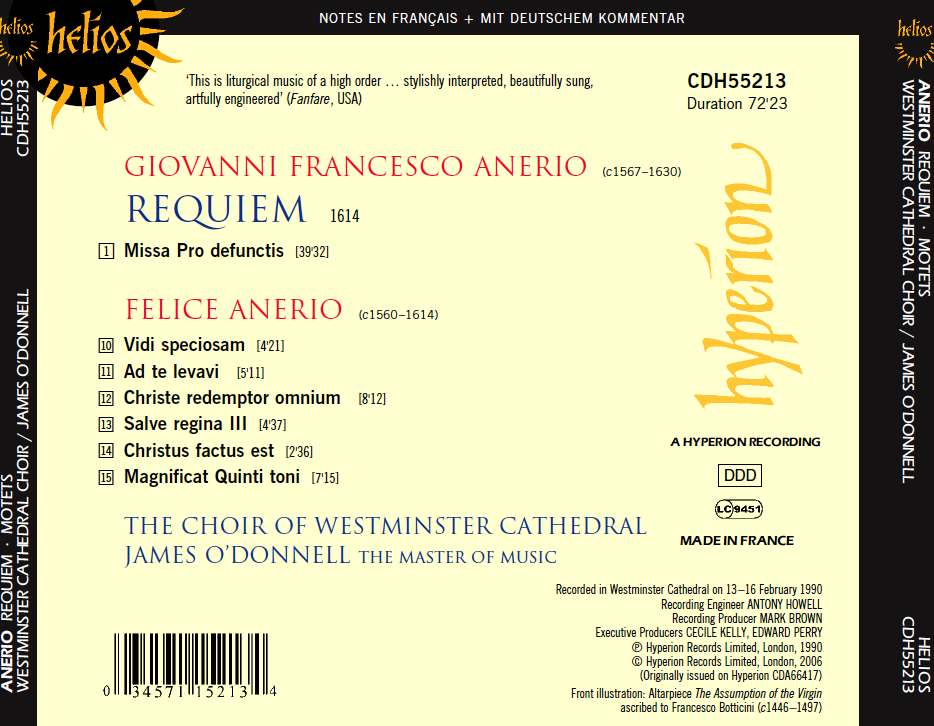 Música clásica: Anerio - O'Donnell - Réquiem