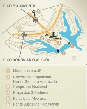 Teoria e História da Arquitetura: Os eixos de Brasília.