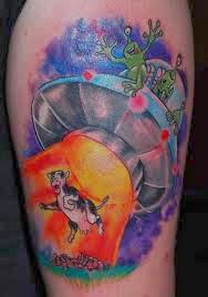 tattoo gallery for men: Alien UFO Tattoos Designs