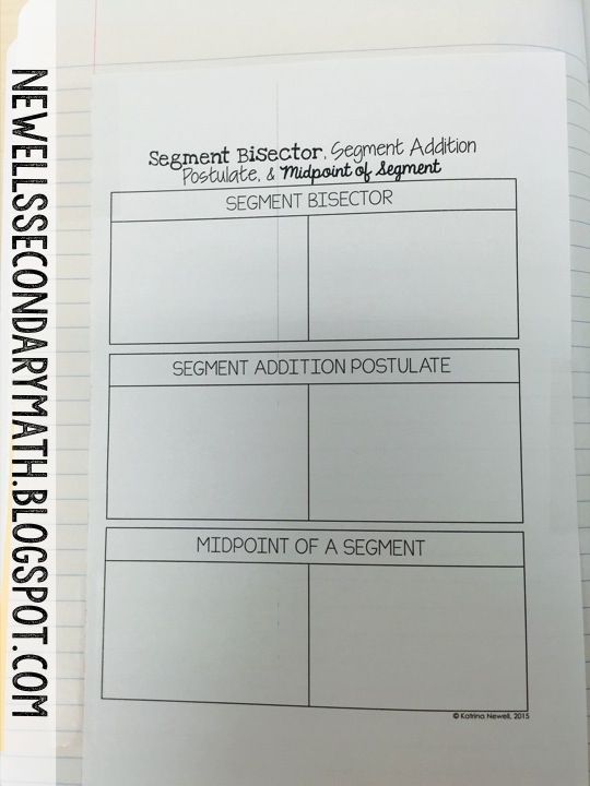 Segments Foldable & Activity | Mrs. Newell's Math