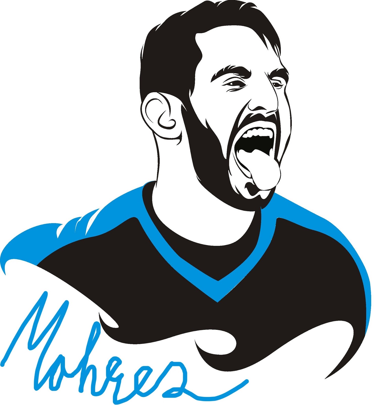 Line Art Cartoon Riyad Mahrez