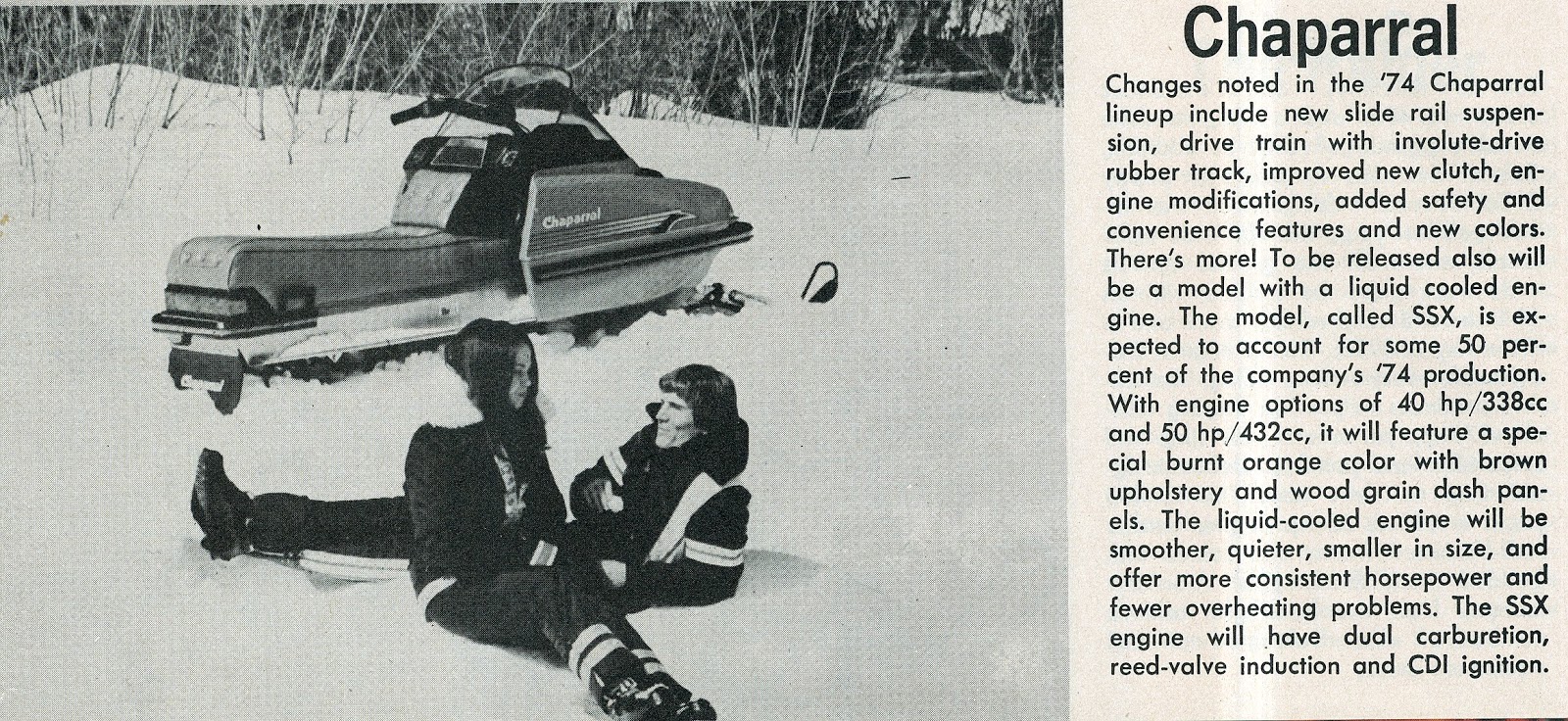 CLASSIC SNOWMOBILES OF THE PAST: 1974 CHAPARRAL SNOWMOBILES
