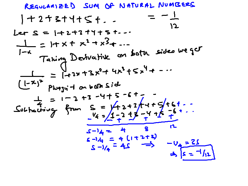 Daily Chaos Regularised Sum Of Infinite Natural Number 1 12