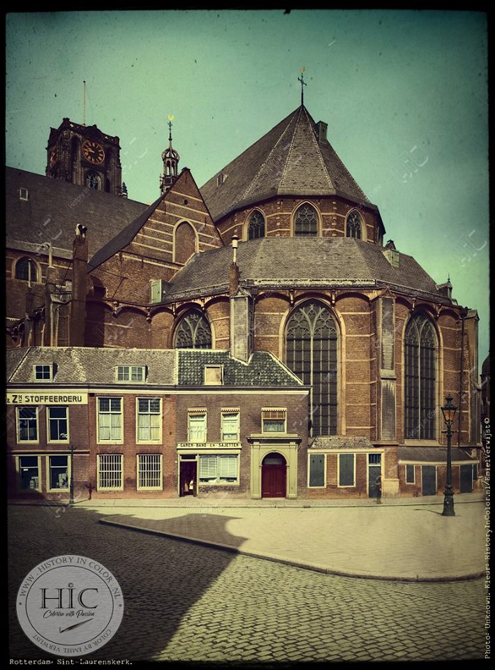 Ingekleurde foto Rotterdam, Laurenskerk