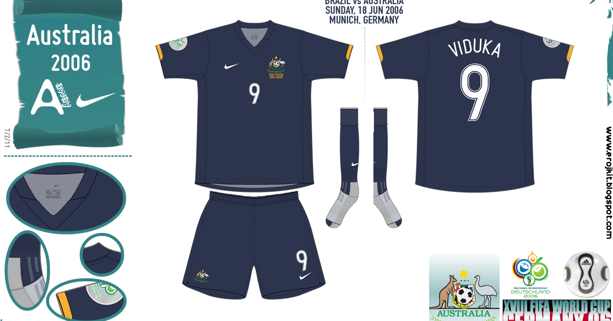 Kit Design, by eroj: 2006 Austrália (Home e Away)