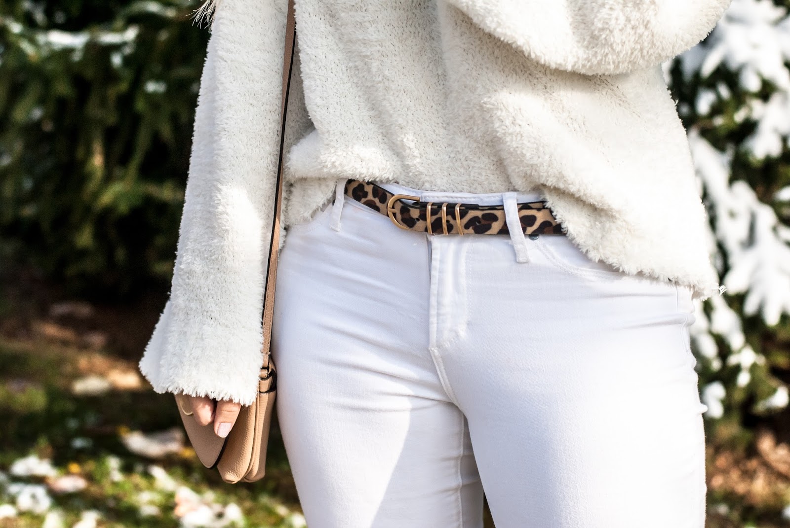 Winter White Fuzzy Sweater Outfit | Luxe Be A Lady