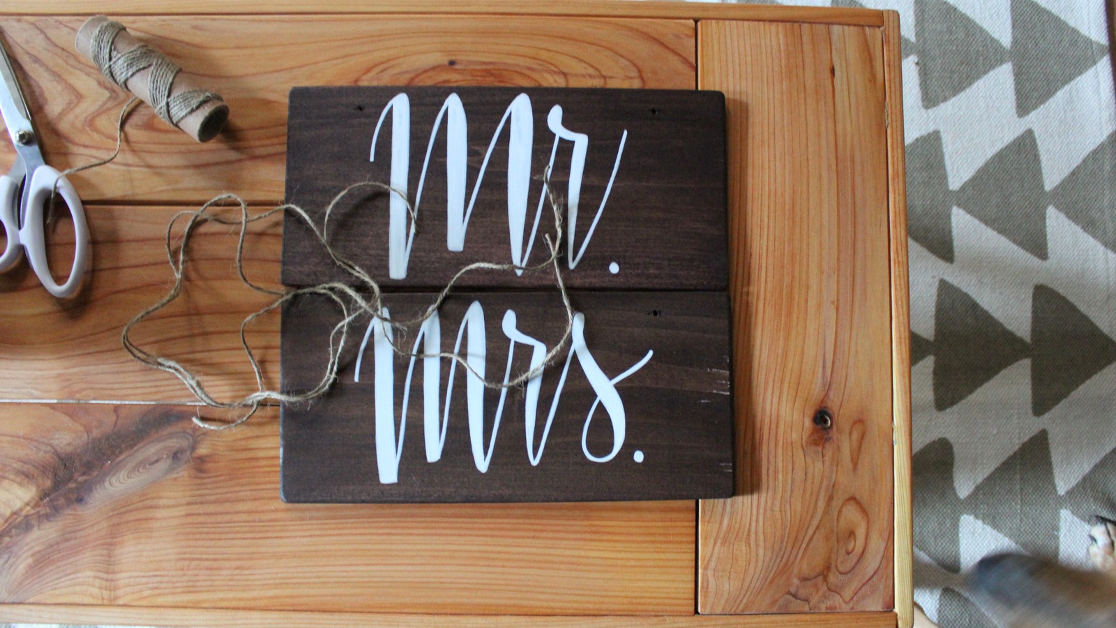 Dream State: How To Make Rustic Mr. & Mrs. Wedding Chair Signs