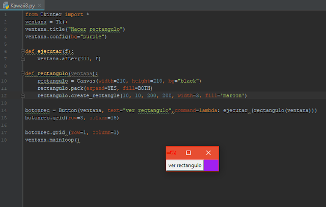 - Ejemplos: Botón con figuras en Python con PyCharm-