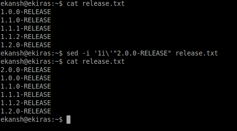 ShellScript : How to write to the beginning of a file in Linux - Ekiras ...