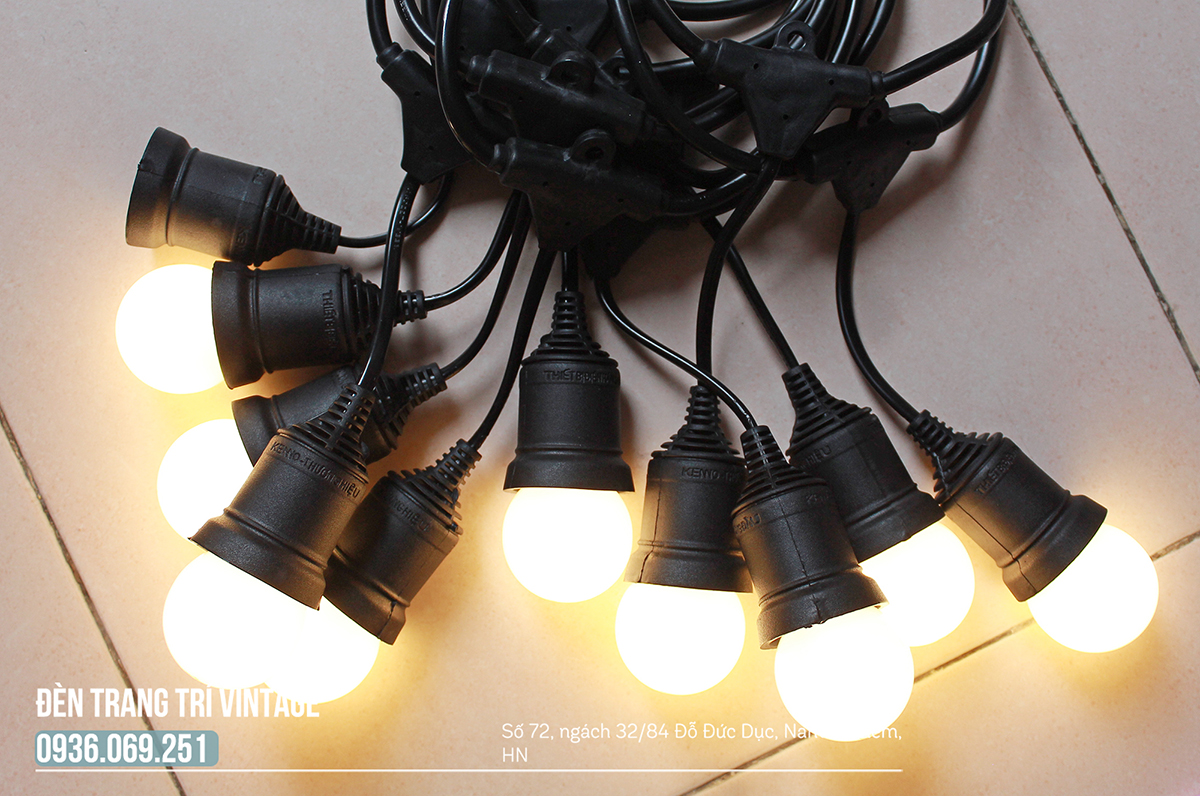 Đèn trang trí Vintage: Dây đèn bóng tròn - Đèn trang trí ngoài trời ...