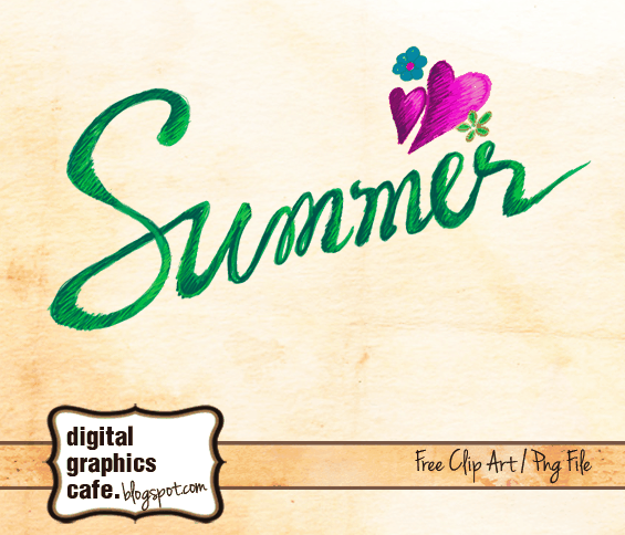 Summer word art free graphics