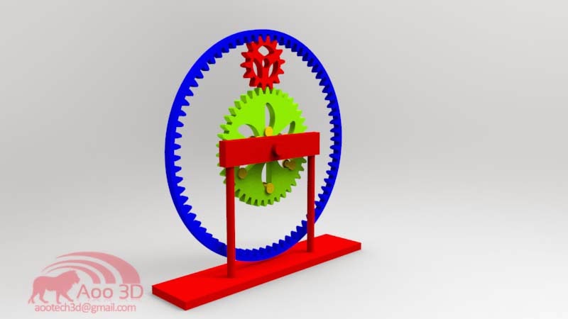 Perpetual Motion Concept with Gear | Aoo3D