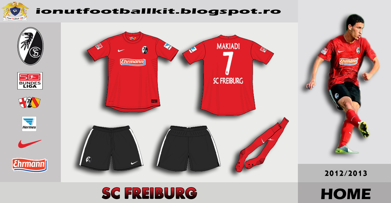 Ionut Football Kits: SC Freiburg home kit 2012-2013