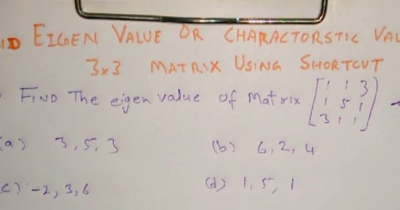 ONLINE EDUCATION LET'S LEARN MATH TRICKS: FIND EIGENVALUES OF 3X3 ...